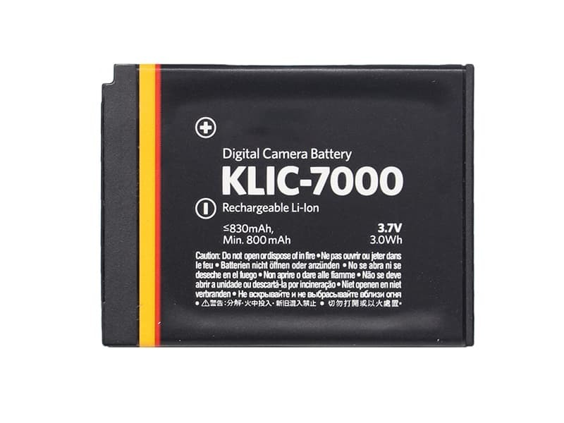 3.7V 800mAh/3.0WH KLIC-7000 Camera & Camcorder Batteries: internal-battery